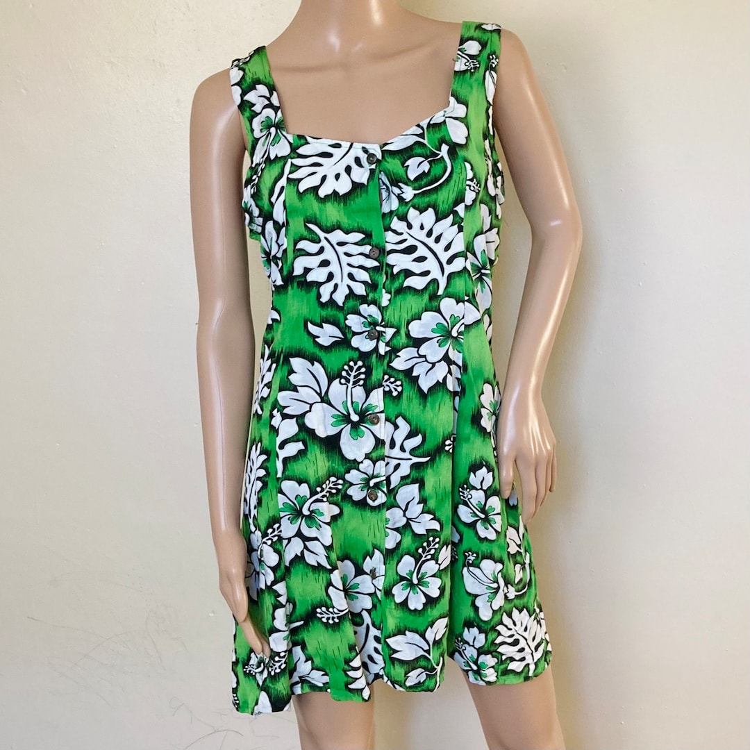 Hawaiian Floral 90s Vintage Corset Back Mini Dress Sundress - Etsy