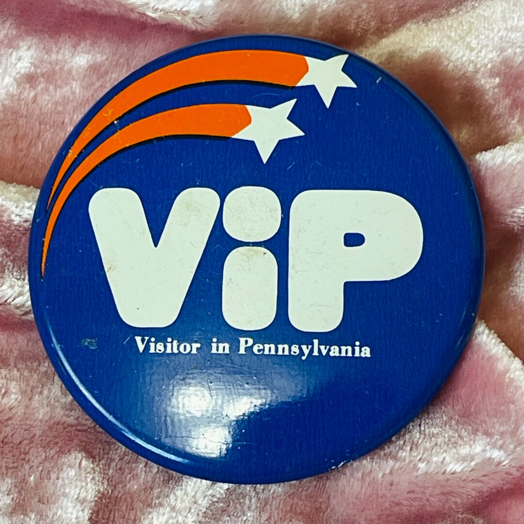 VIP Visitor in Pennsylvania Vintage 90s Oversize Pin Button - Etsy