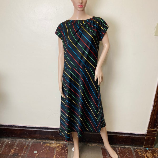 Rainbow Stripe Dress - Etsy