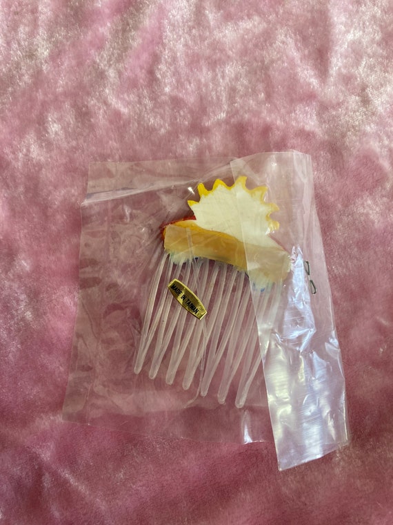 Rainbow Sunset Vintage 70s Deadstock Hair Comb - Gem