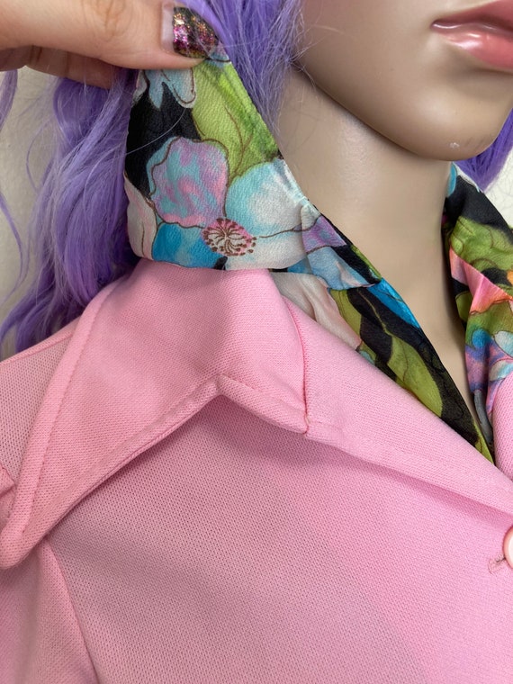 Dagger Collar 70s Double Collar Cropped Blouse M - Gem