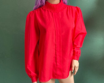 Cherry Red Blouse - Etsy