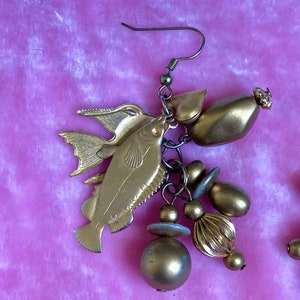 Vintage Angelfish Cluster Earrings - Etsy