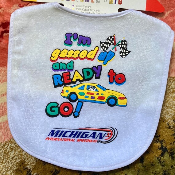 90s Deadstock Gassed and Ready to Go Race Car Bib - Gem