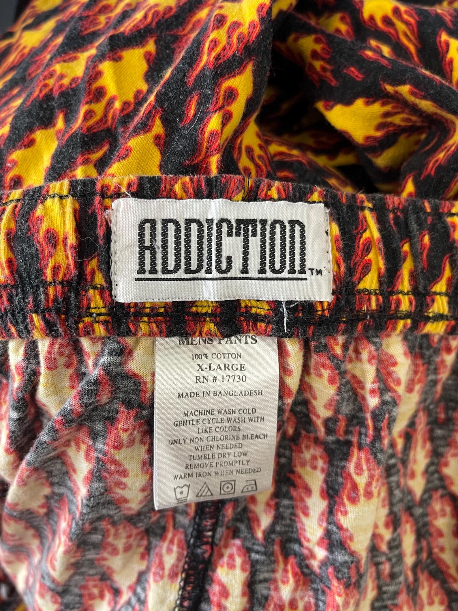 Flame Print Vintage 90s Addiction Lounge Pants - Etsy