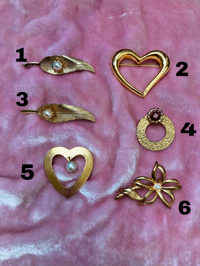Pick One Warm Gold Vintage 60s-90s Figural Brooch - Etsy