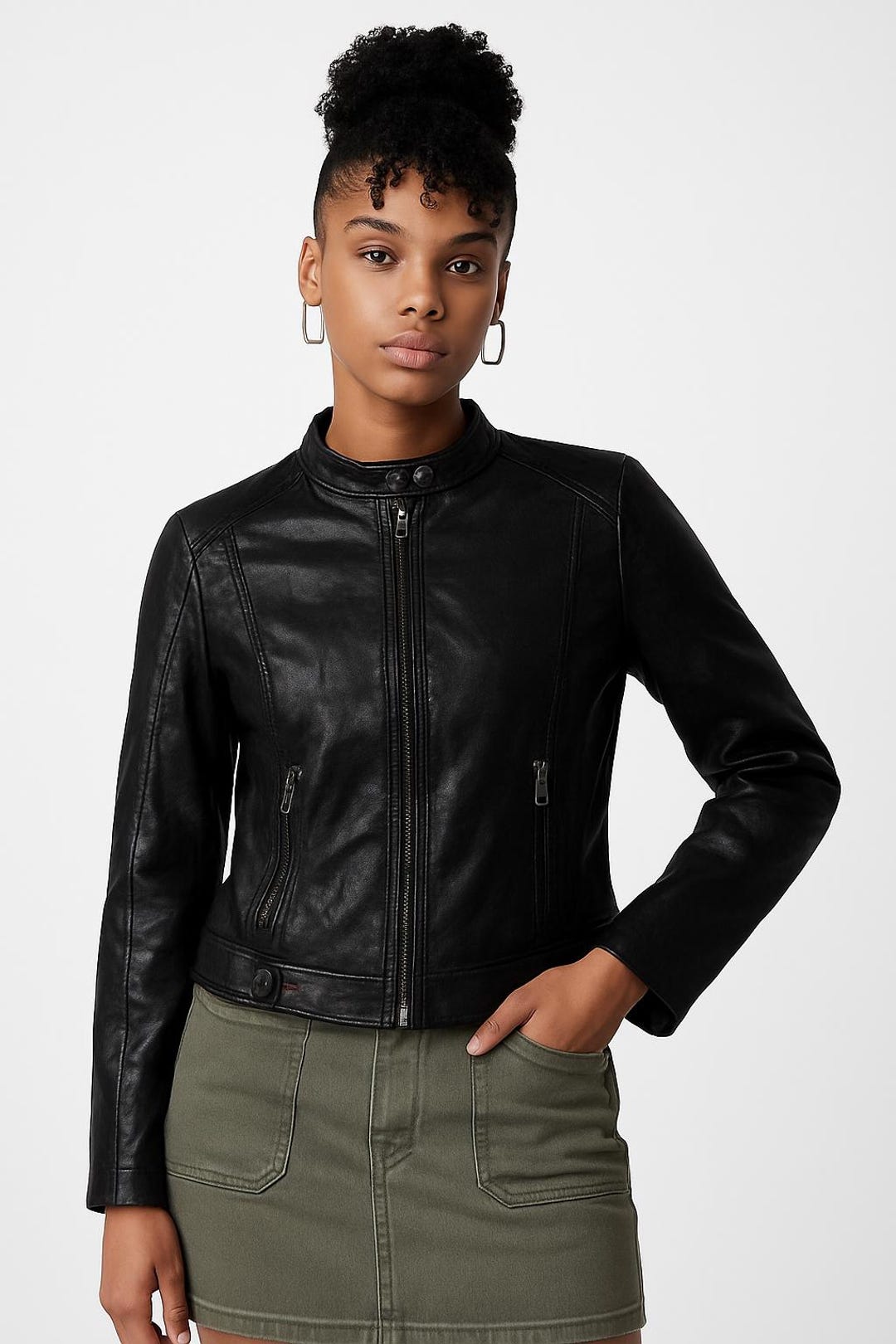 Women's Raven Curve Moto Jacket - Sheepskin Leather Biker Style ...