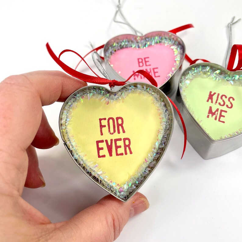 Conversation Hearts Ornaments for Valentine's Day - Etsy