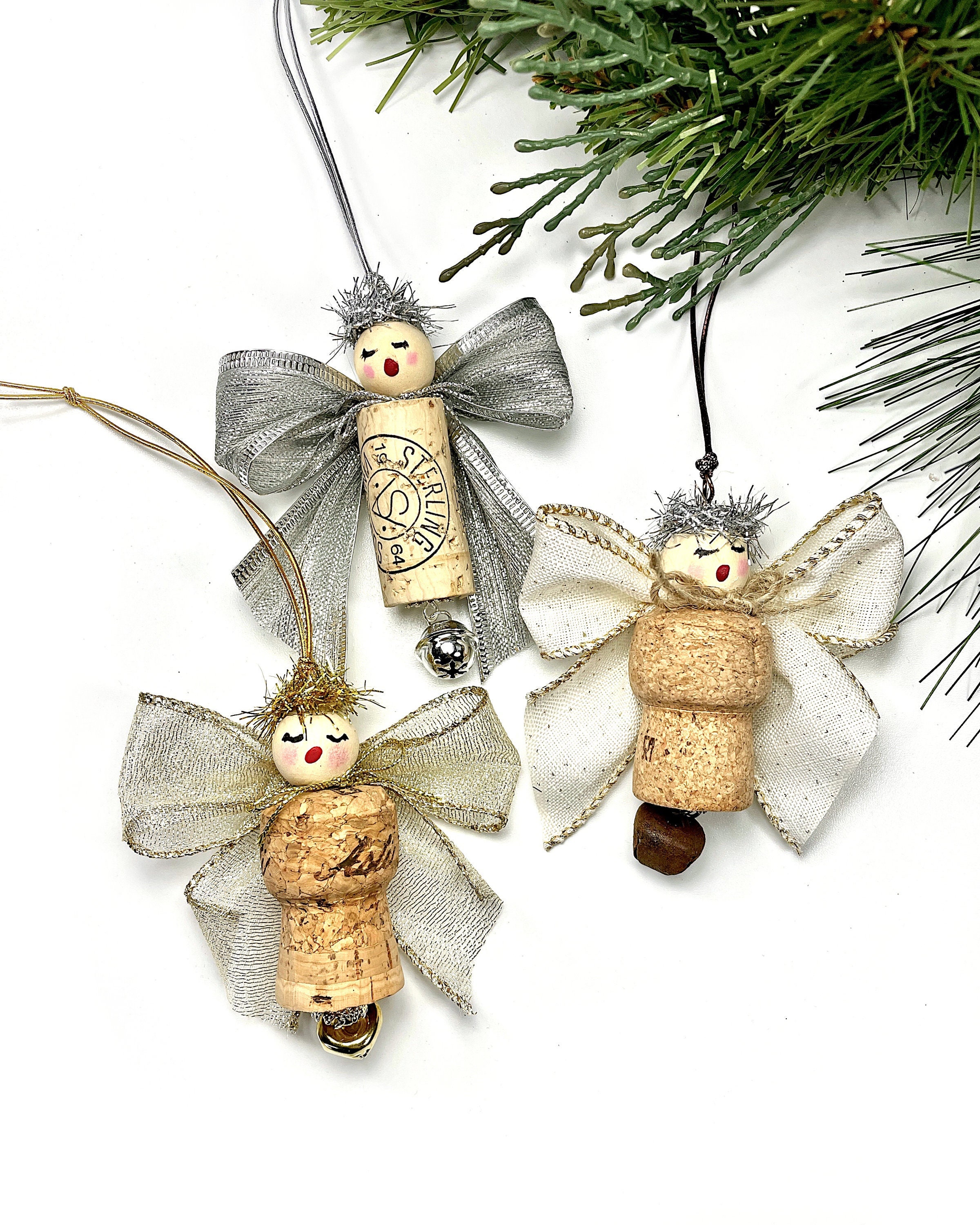 Wine Cork Angel Christmas Ornaments