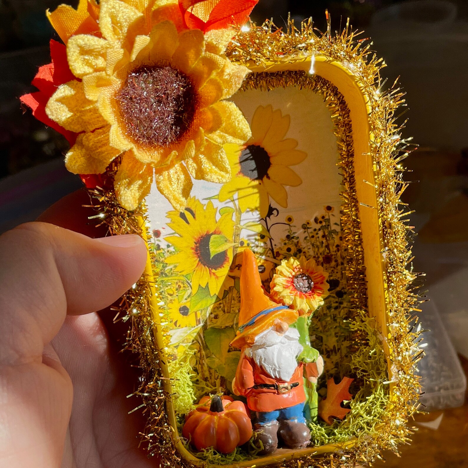 Fall Diorama Gnome Ornaments Upcycled Tin Shadowbox Autumn - Etsy
