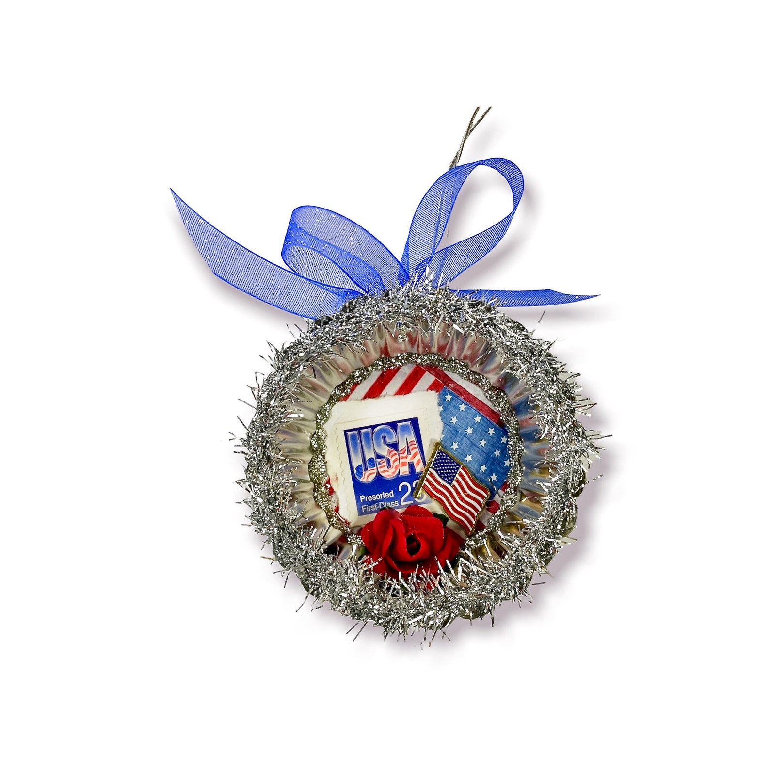 Patriotic Memorial Day Ornaments American Flag Red White | Etsy