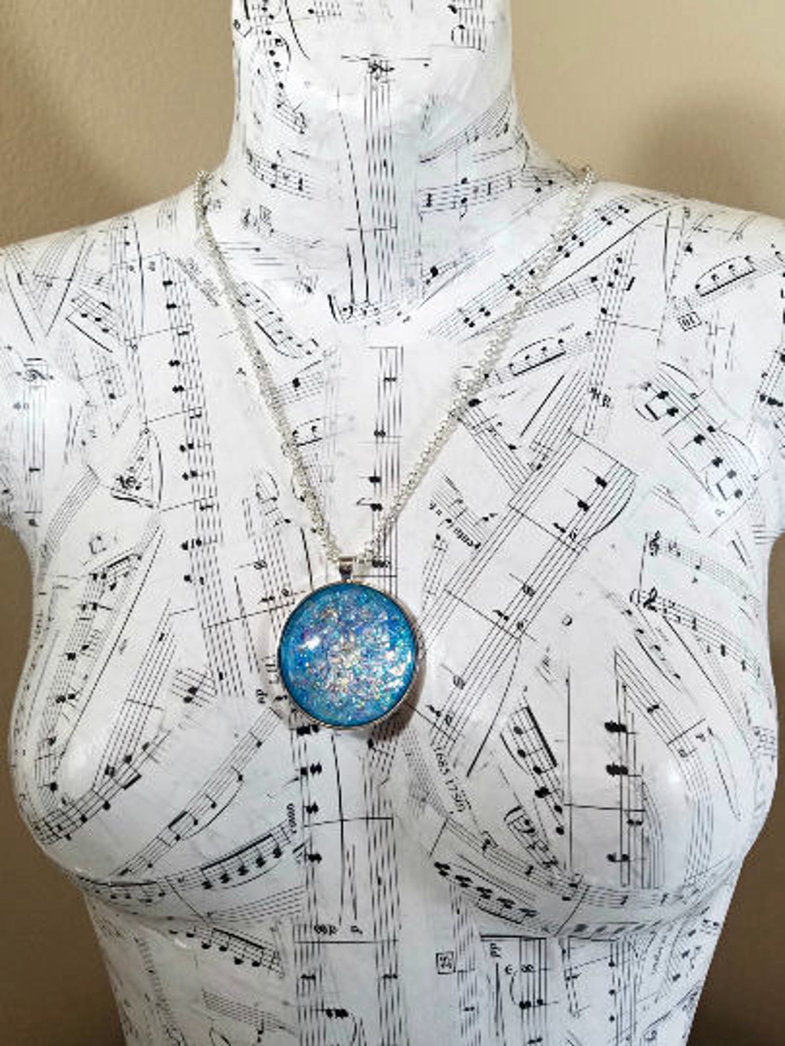 Sparkly Necklace Pendants in Blues or Purple | Etsy