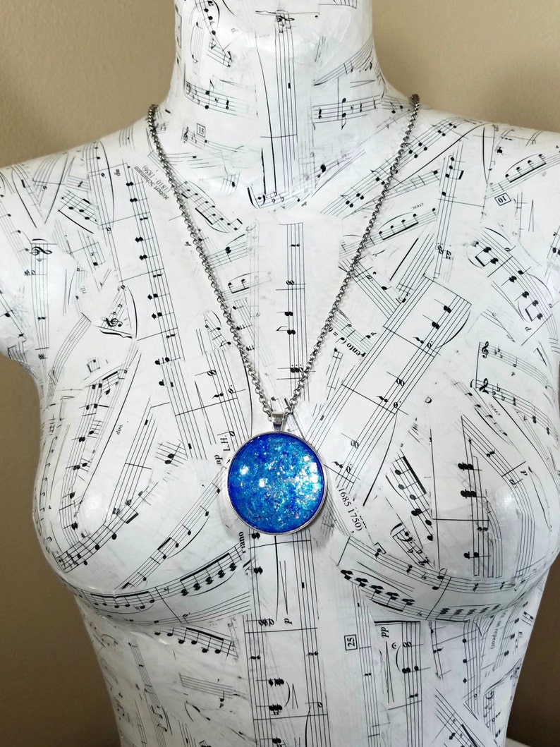 Sparkly Necklace Pendants in Blues or Purple | Etsy