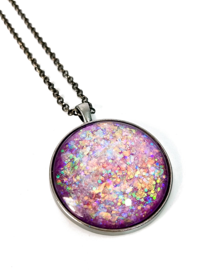 Sparkly Necklace Pendants in Blues or Purple | Etsy