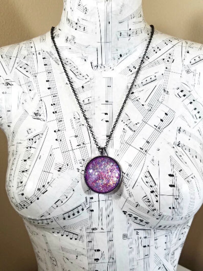 Sparkly Necklace Pendants in Blues or Purple | Etsy