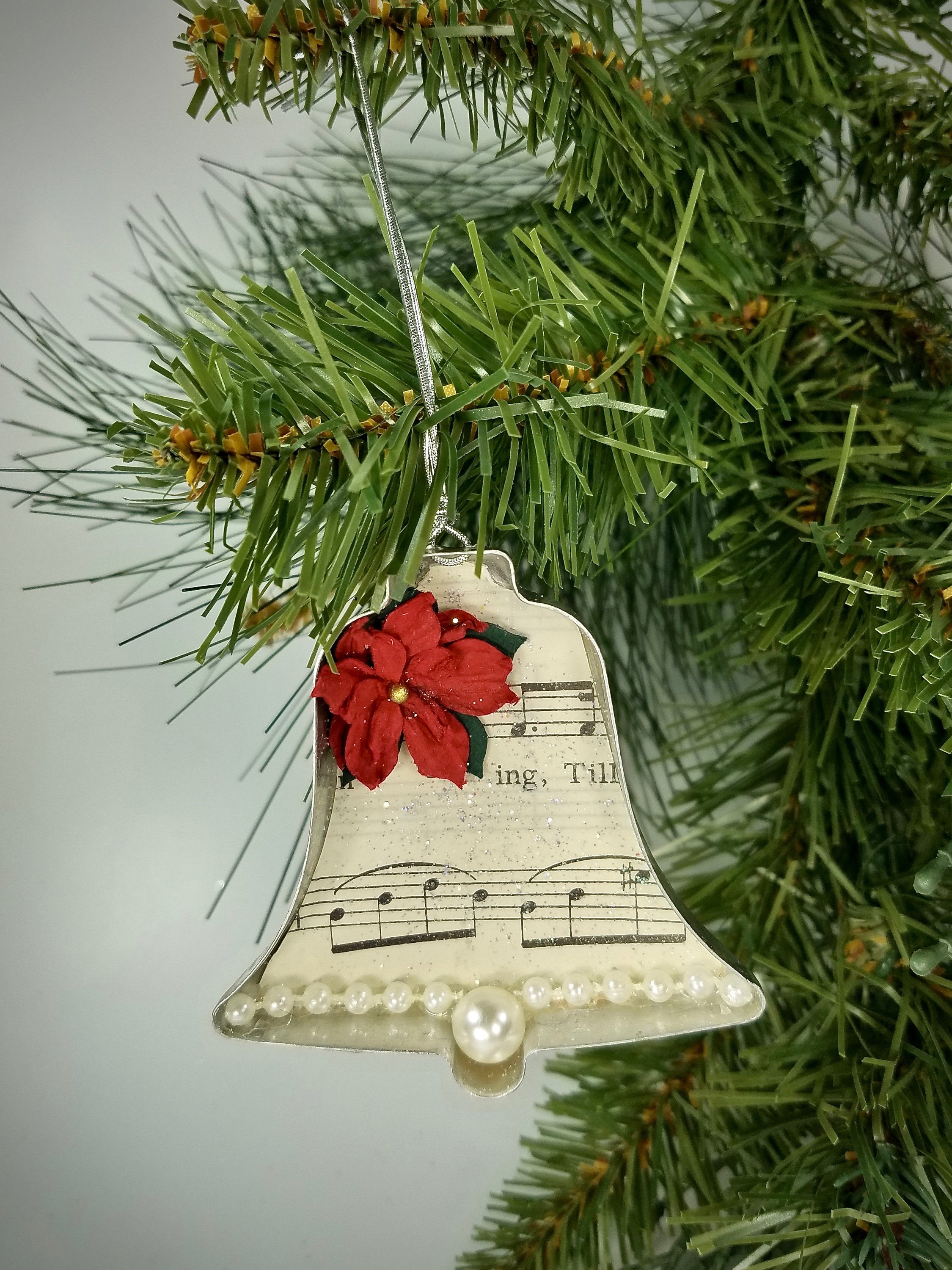 Repurposed Sheet Music Ornaments Set Shabby Christmas | Etsy