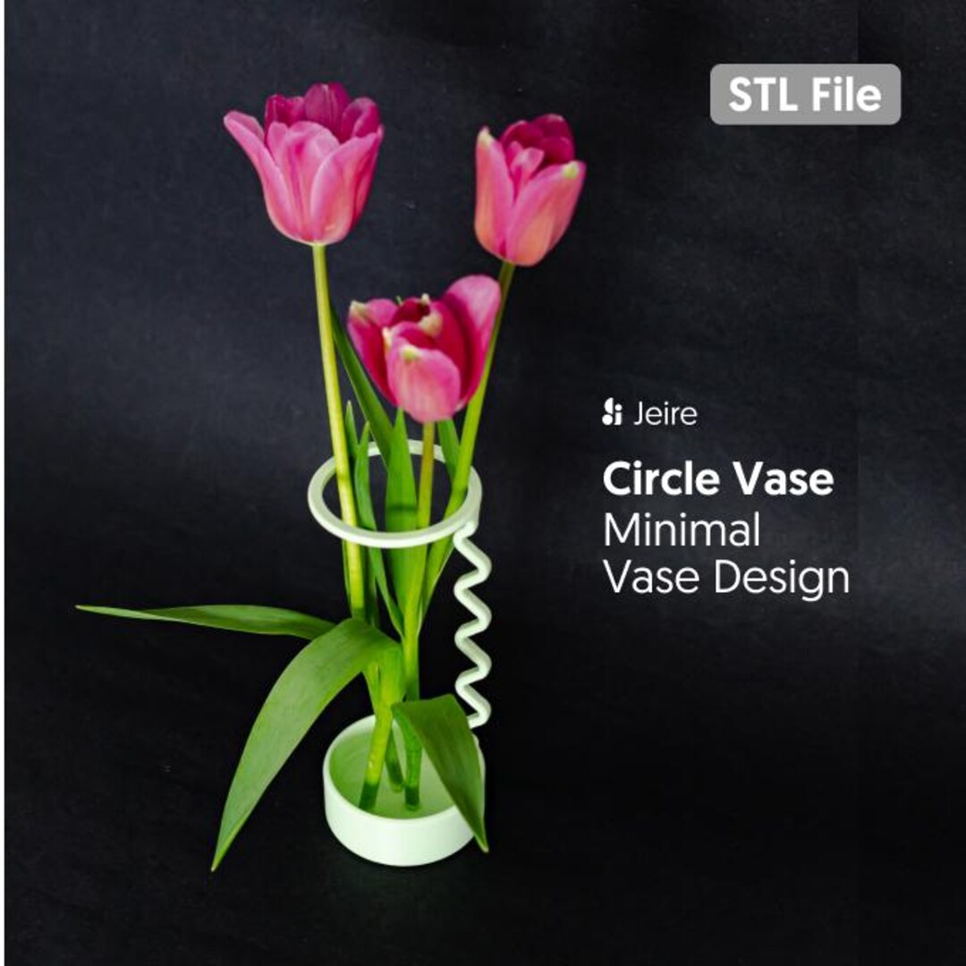 Flower Vase STL File | 3D Printable Circle Vase | Modern Home Decor ...