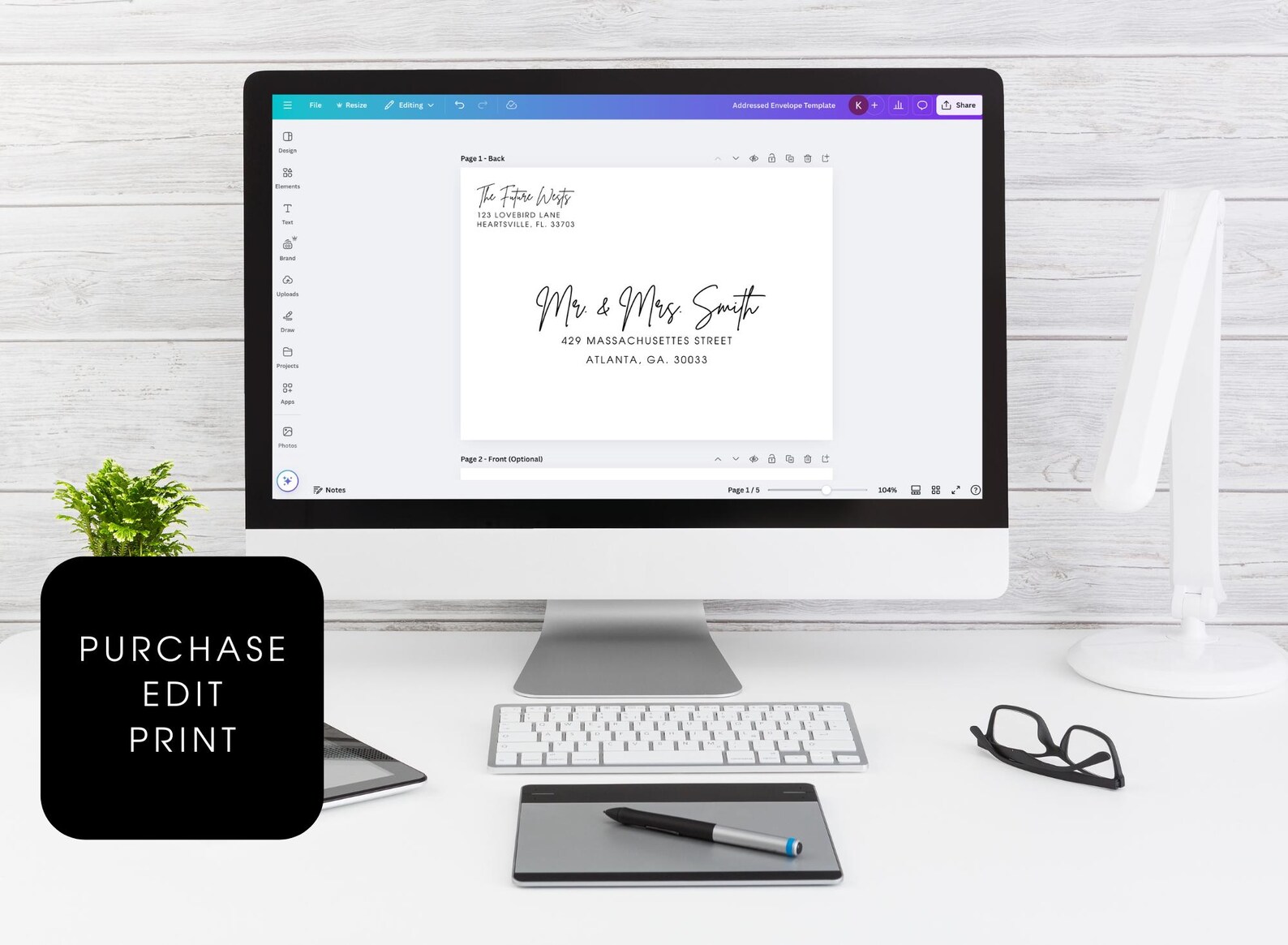 Elegant Addressed Envelope Template | DIY Wedding Labels | Printable ...