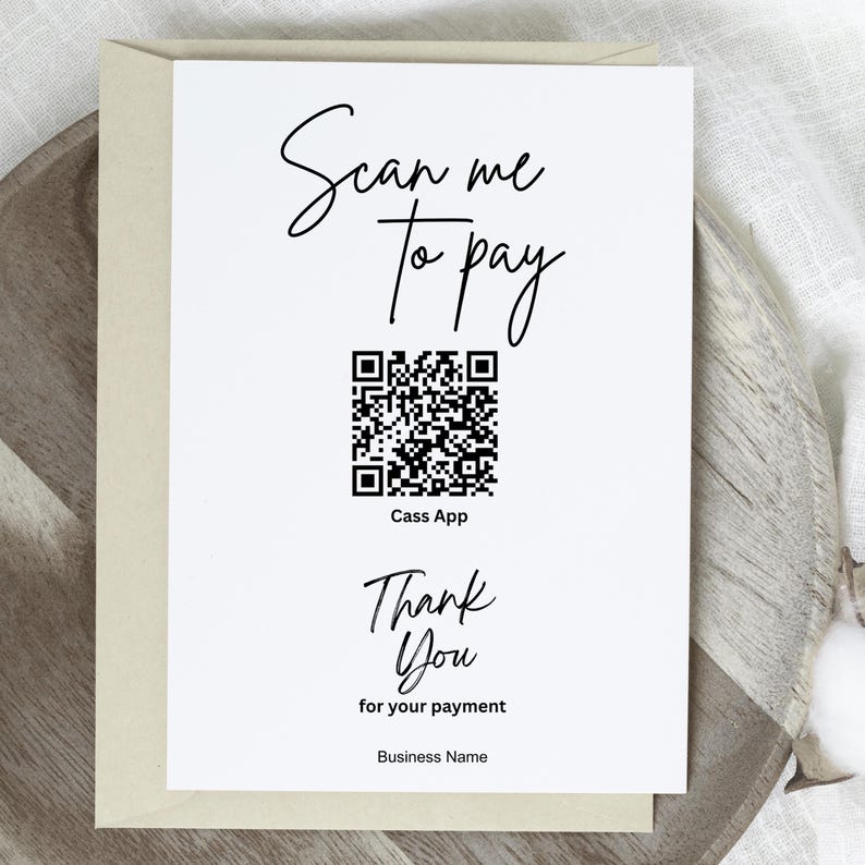 Scan to Pay Template, QR Code for Small Business, Editable Canva Paypal ...