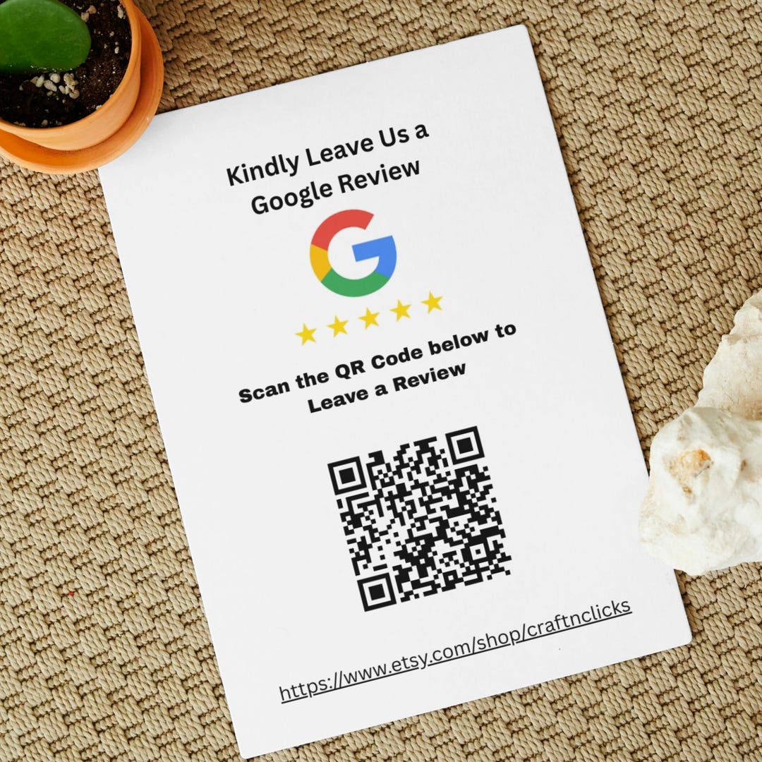 Google Review Card | QR Code Google Review Sign | Digital Google ...