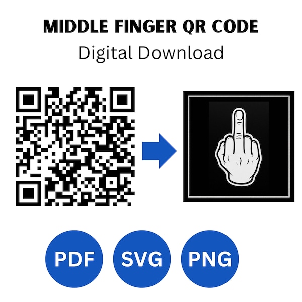 Middle Finger Qr Code - Etsy
