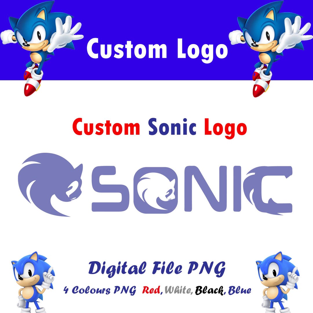 Custom Sonic Logo the Hedgehog, PNG, Personalized Sonic Birthday Logo ...