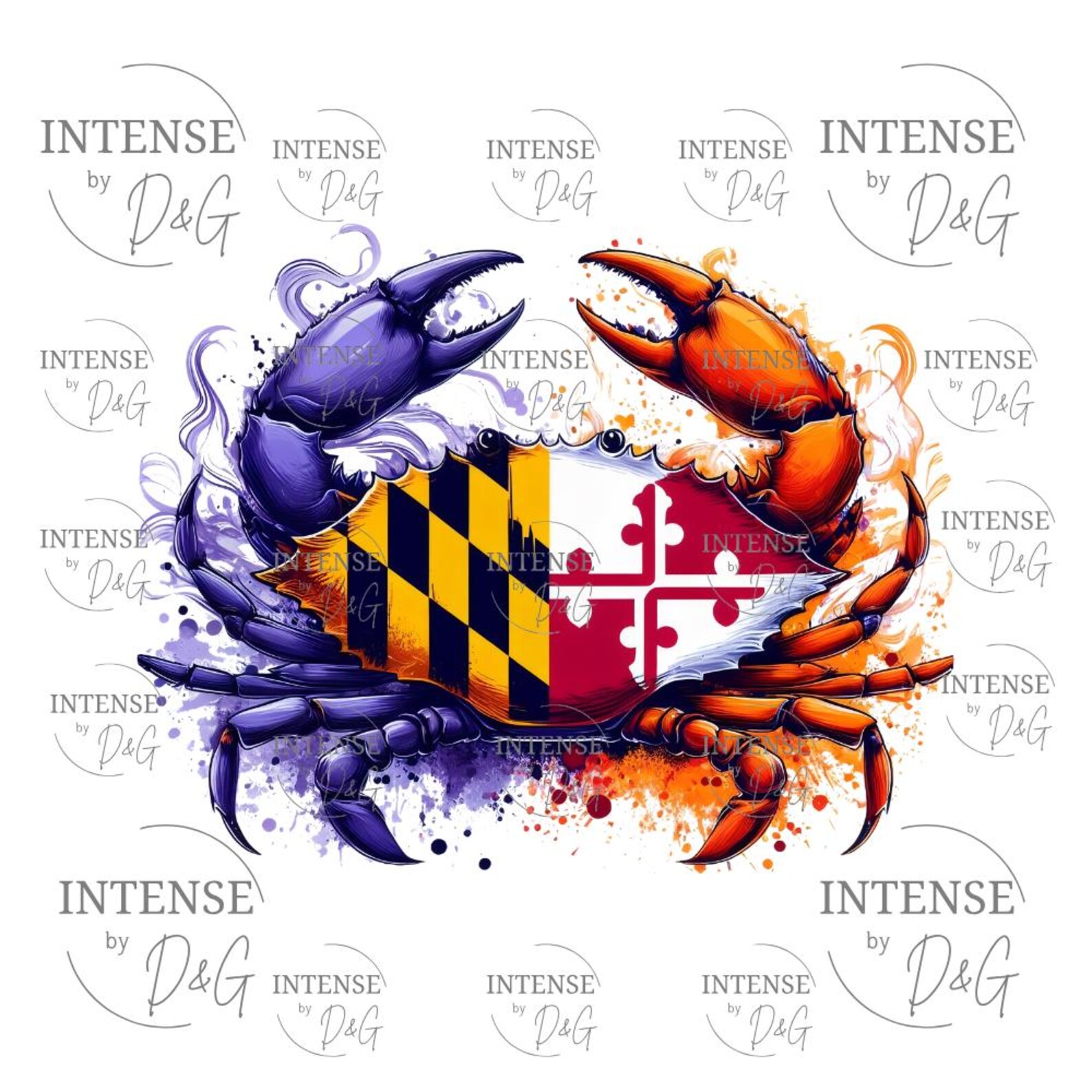 Maryland Crab Flag PNG | Maryland Pride Digital Download | Watercolor ...