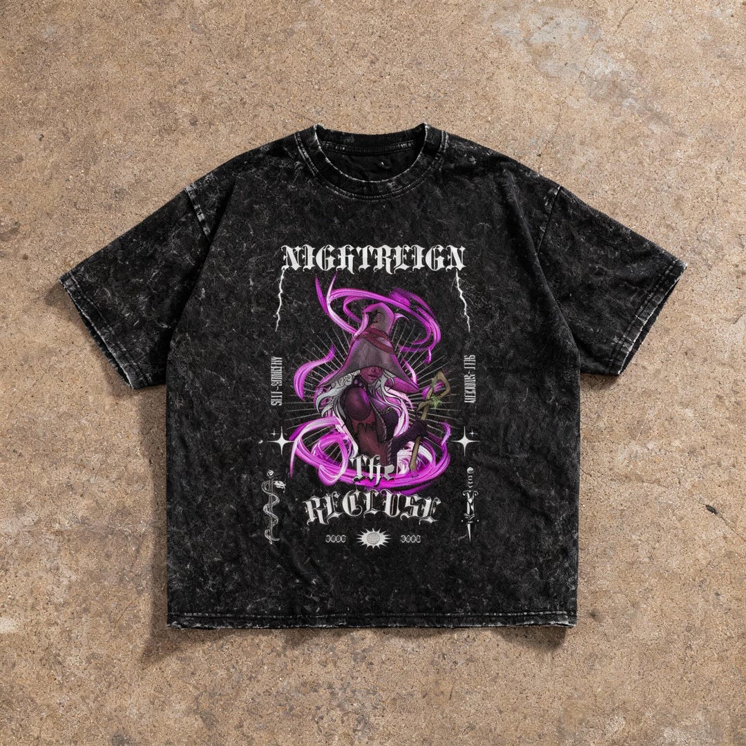 The Recluse Night Reign Acid Wash Street Tee - Etsy