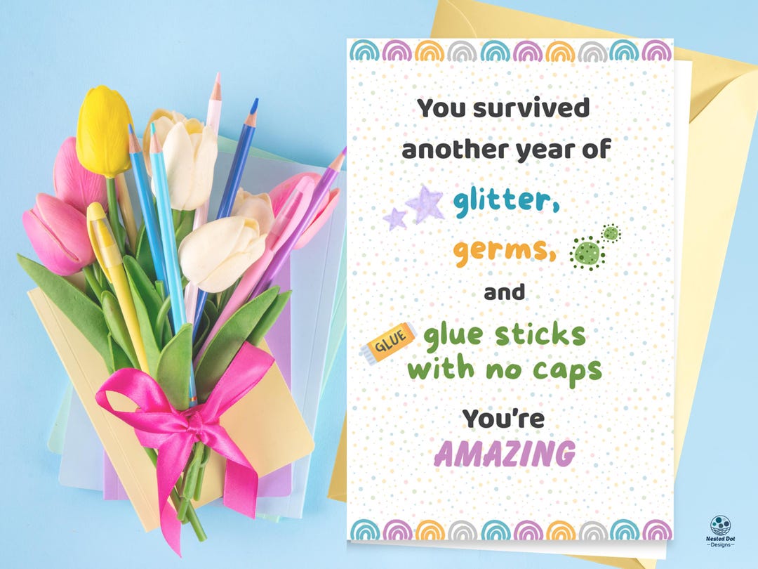 Printable Teacher Thank You Card for End of Year Funny & Heartfelt ...