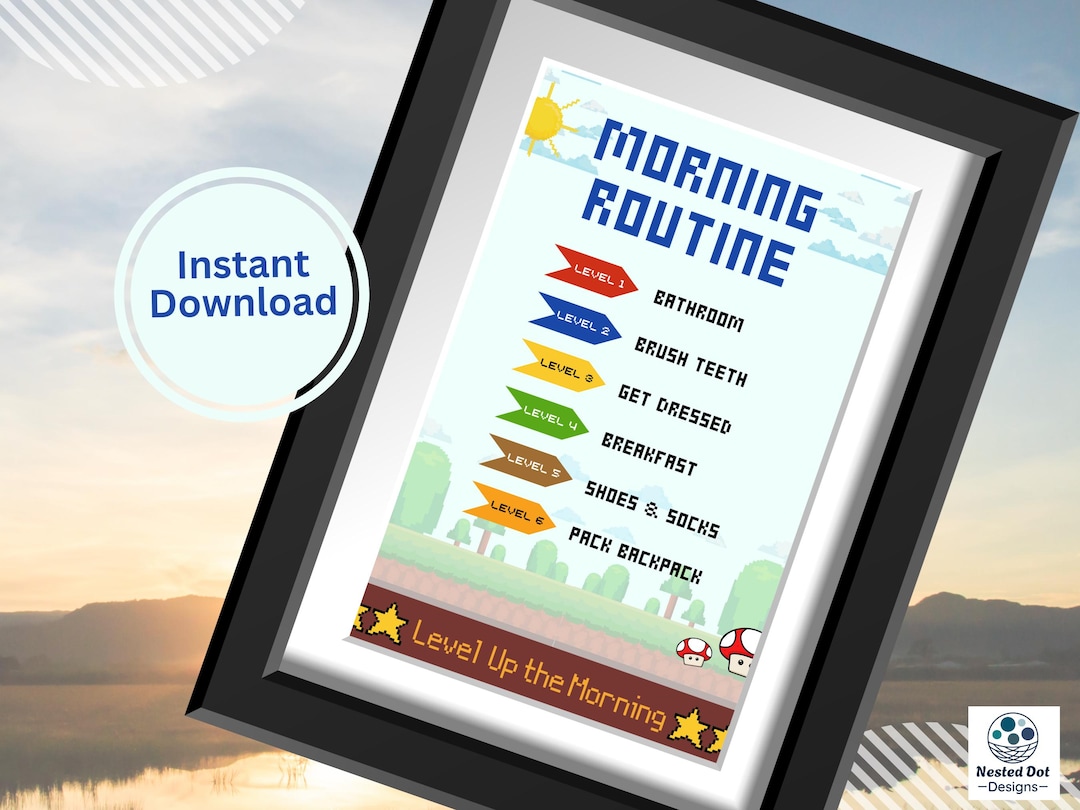 Kids Morning Routine Chart Printable Daily Checklist Visual Schedule ...