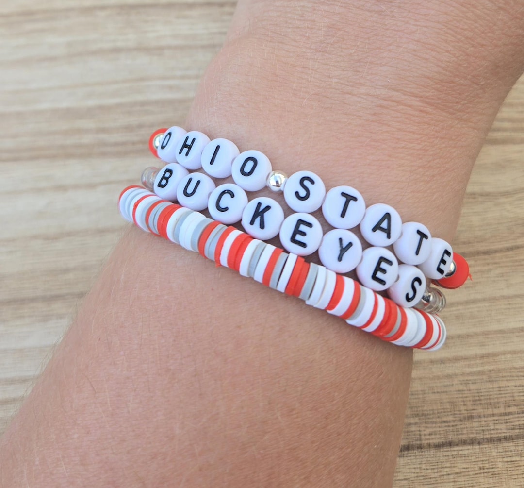 Ohio State Buckeyes Bracelets - Set of 3 - Etsy