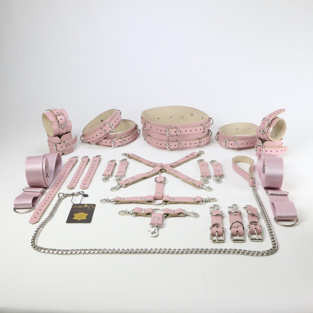 BDSM Restraints Set 24 Piece Waist Belt, Thigh Cuffs Hand, Ankle Cuffs ...