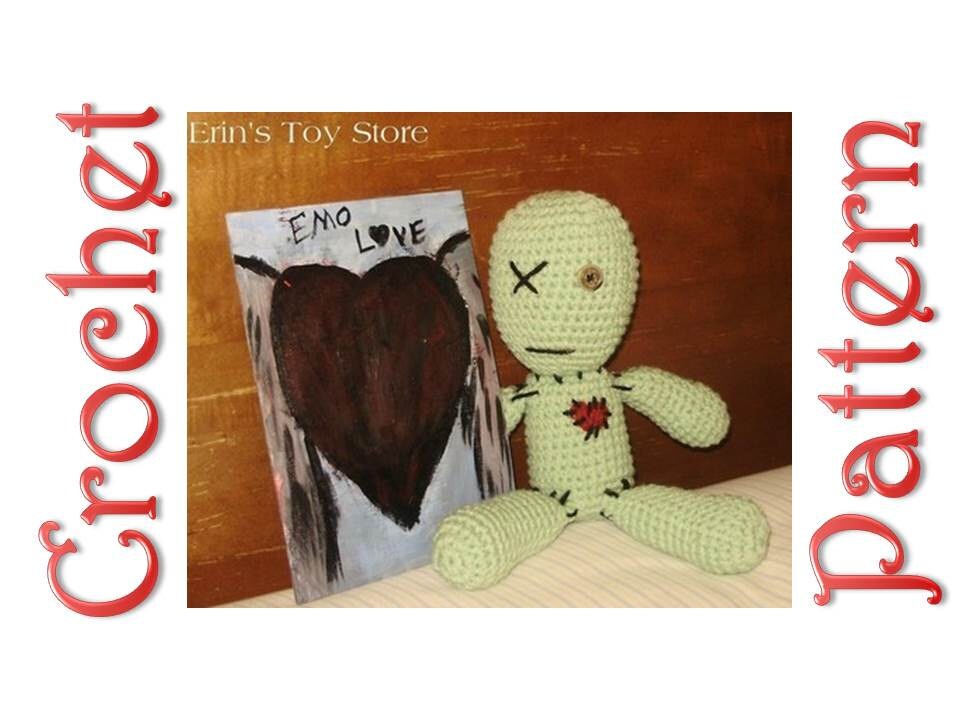 Emo Voodoo Doll a Crochet Pattern by Erin Scull | Etsy