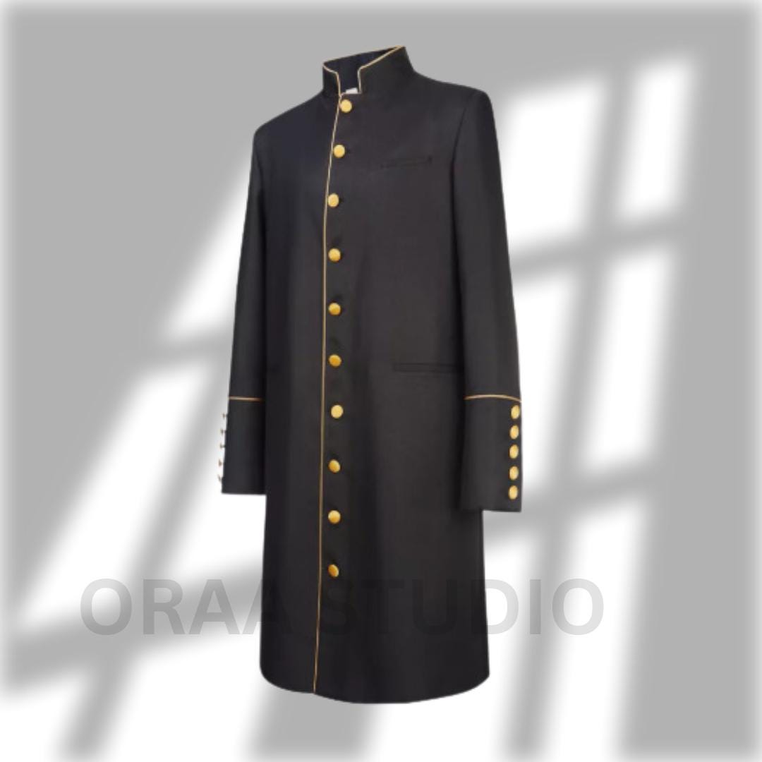 Caleb Black Clergy Robe Men With Gold/brown Accents – Cosplay Legend ...