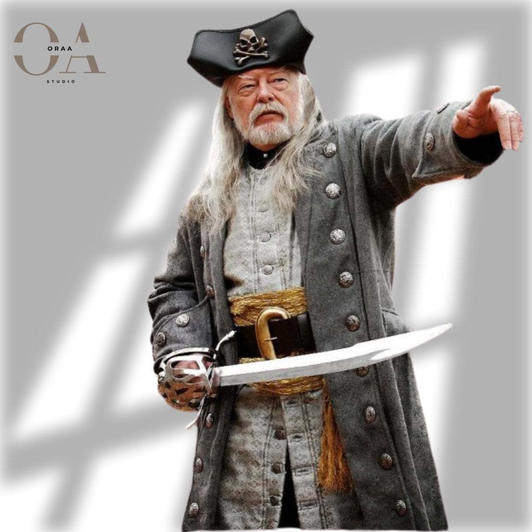 Blackbeard Pirate Coat, Buccaneer Men's Halloween Jacket, Pirates of ...