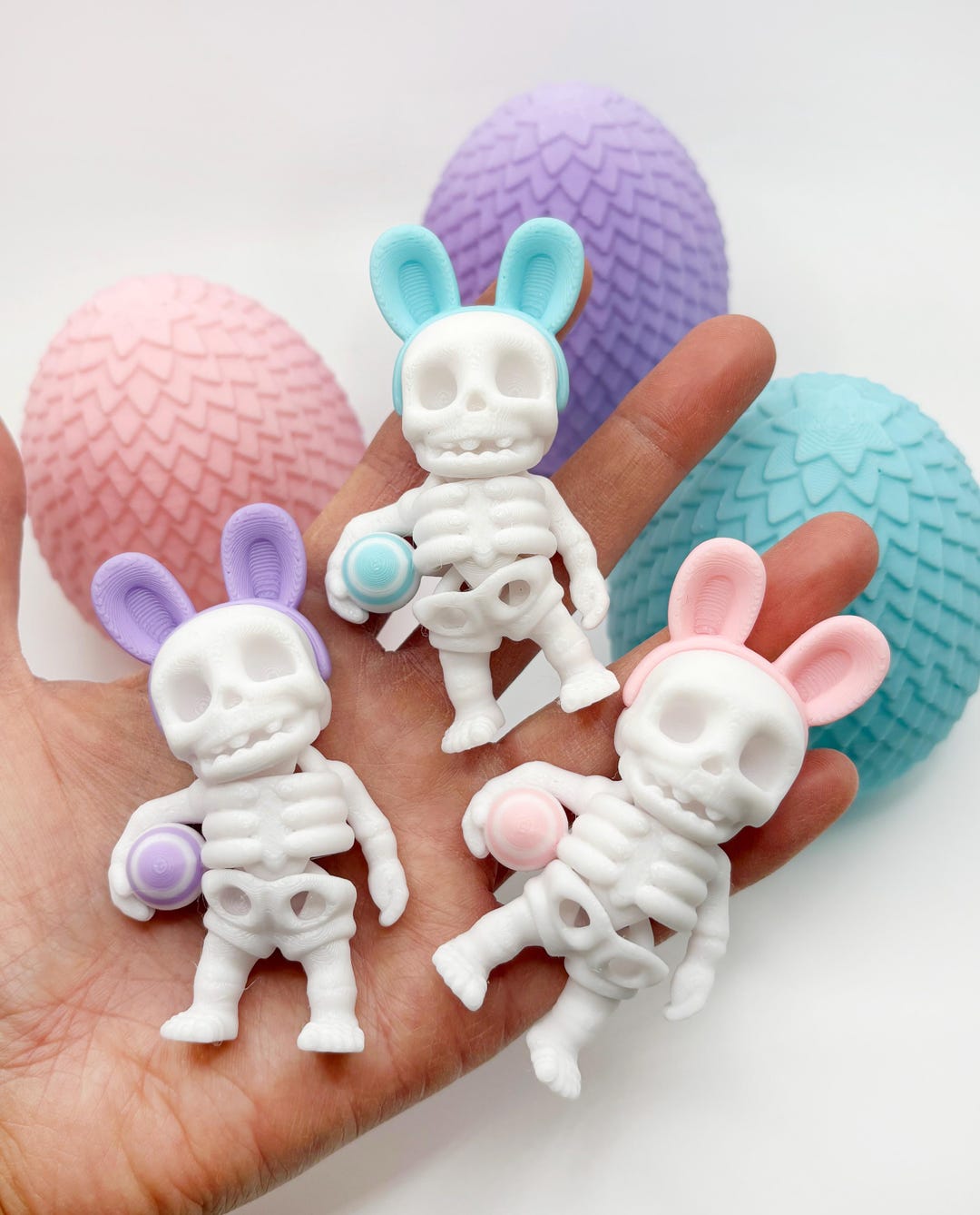 3D Printed Easter Skeleton With Twist Egg. Easter Basket Filler ...