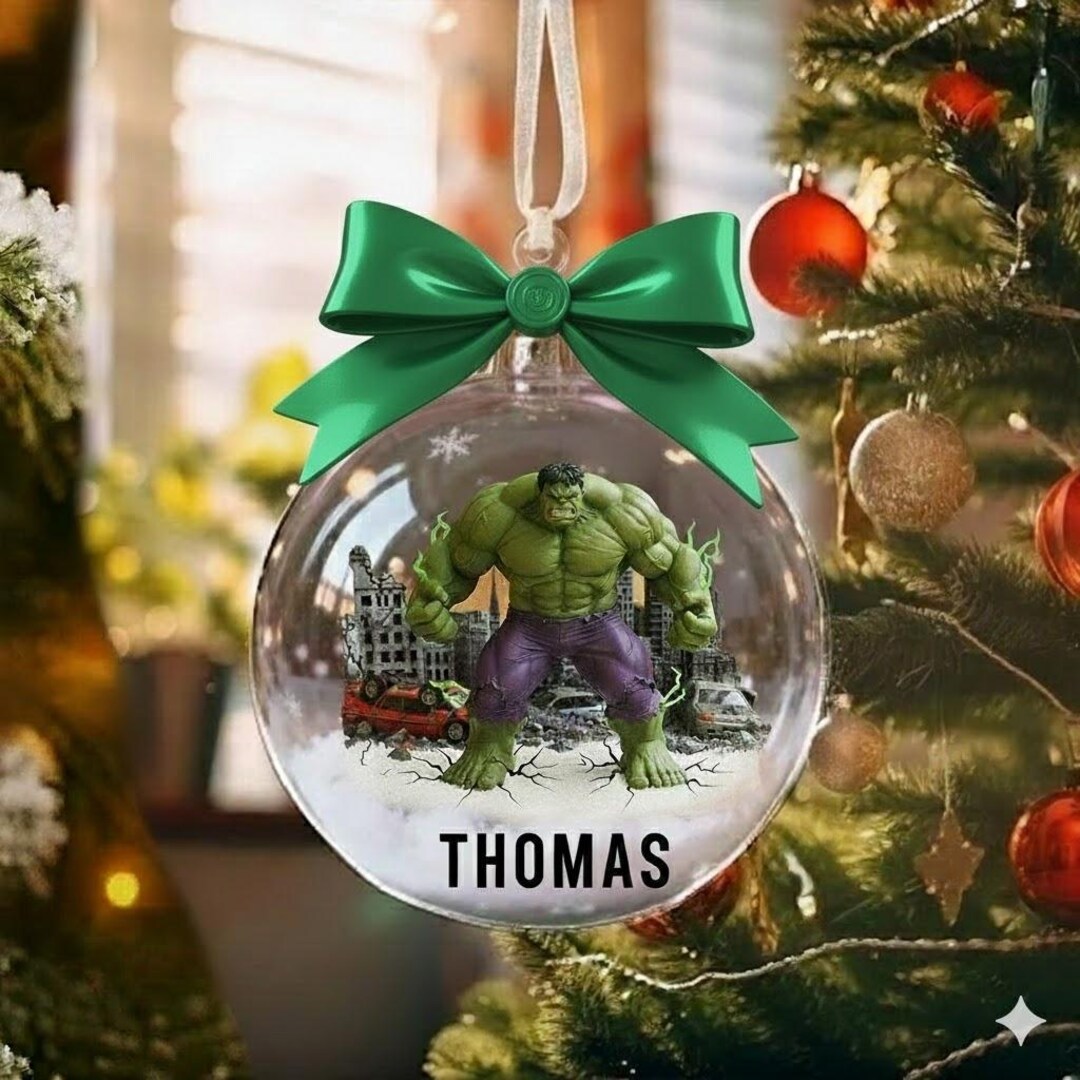 Hulk Christmas Acrylic Ornament, Marvel Superhero Ornament, Custom Boy ...
