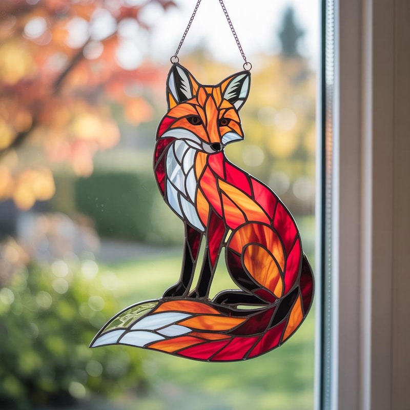 Stained Glass Fox - Etsy