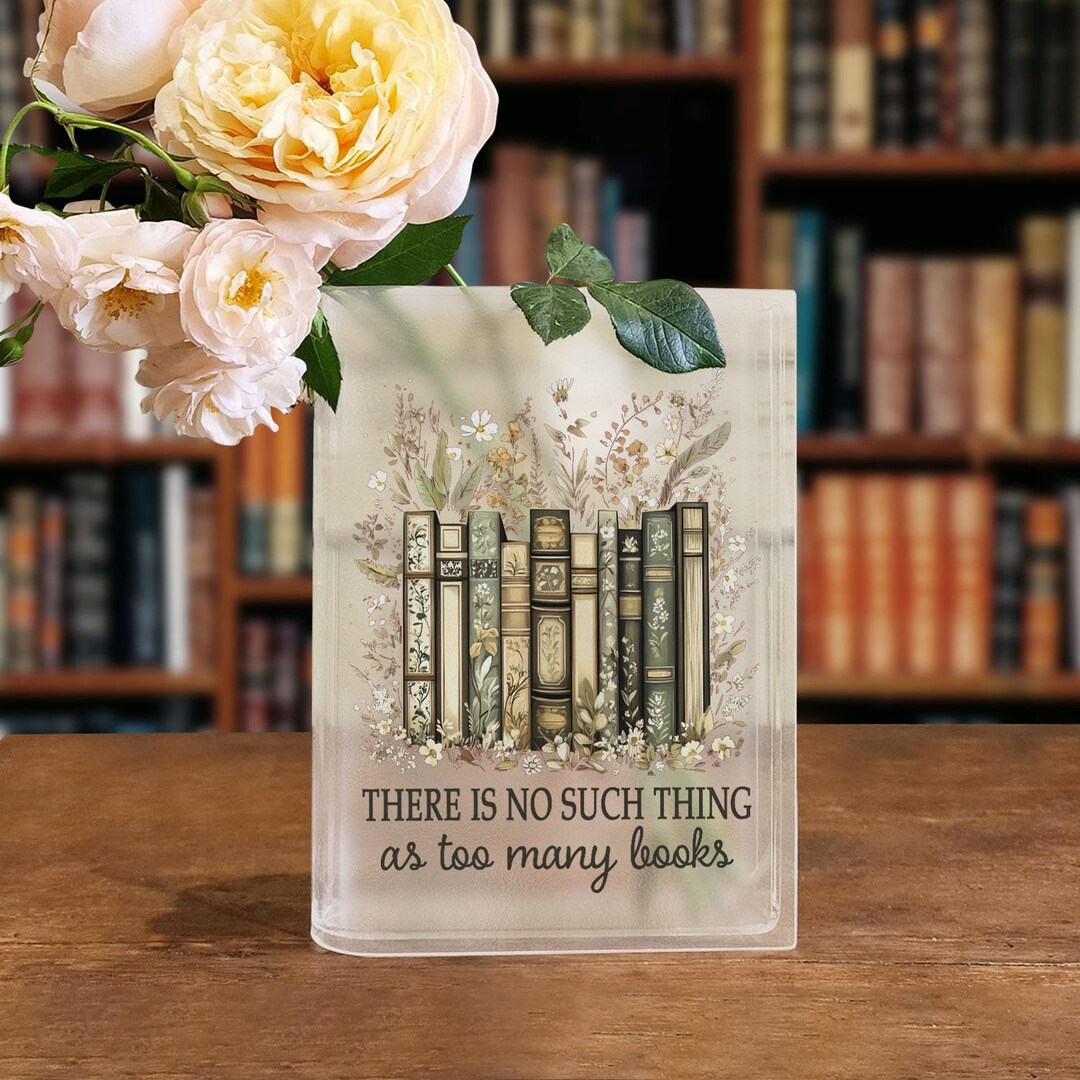 Too Many Books Quote Vase, Acrylic Book Vase Decor for Readers, Vintage ...