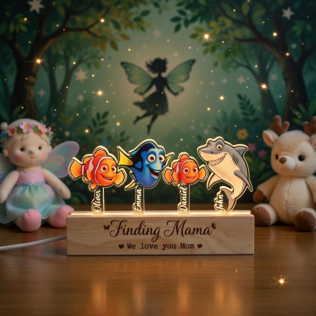 Personalized Finding Nemo Night Light for Mom, Custom Kids Name LED ...