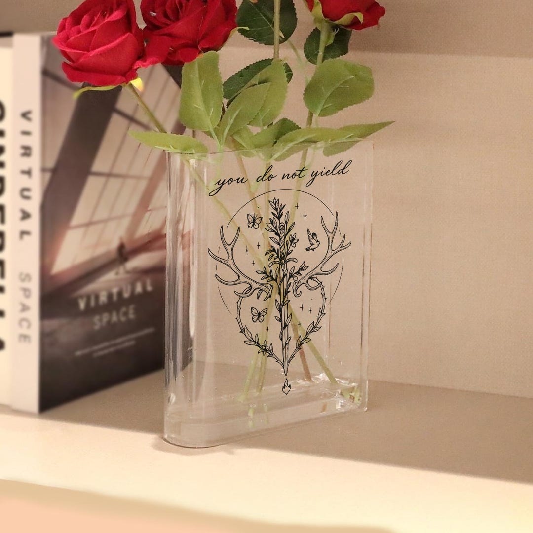 You Do Not Yield Book Vase, Terrasen Acrylic Vase, Aelin Galathynius ...