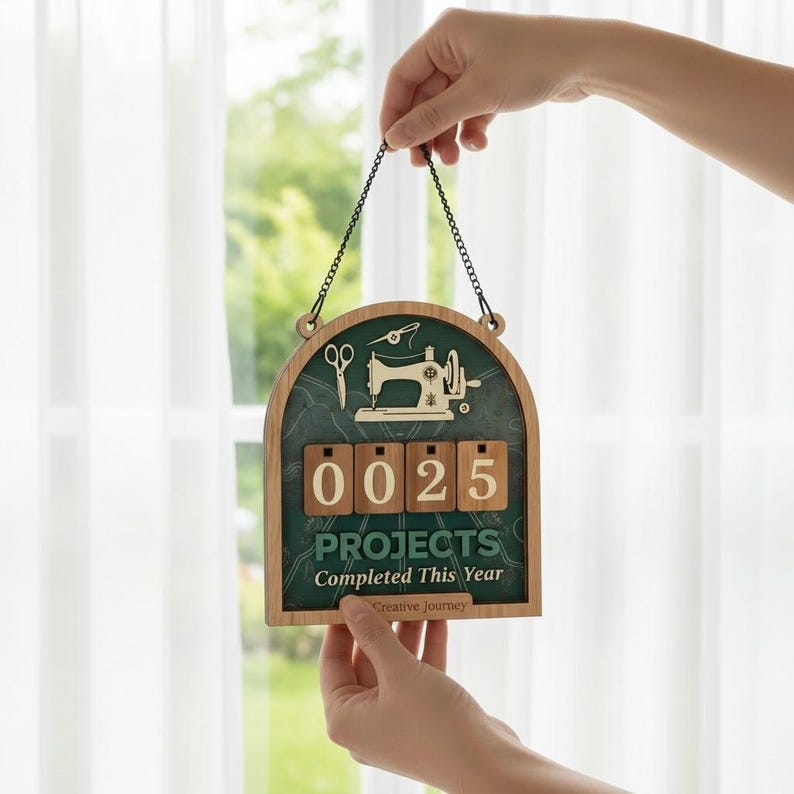 Sewing Projects Wooden Tracker Sign, Craft Project Count Board, Flip ...