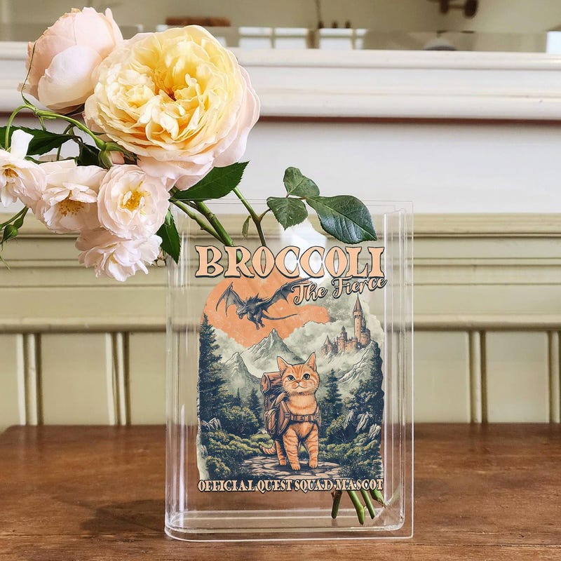 Book Flower Vase Cat - Etsy