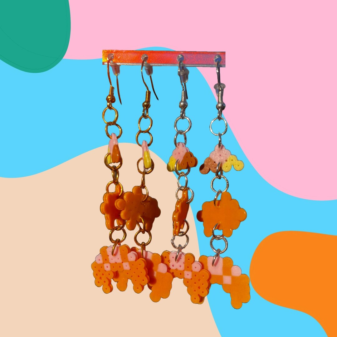 Mini Perler Bead Pan Dulce Dangly Earrings - Etsy