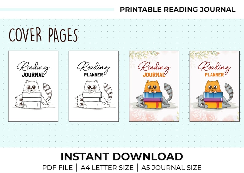 Reading Journal Printable | A4 A5 Book Tracker, Reading Planner ...