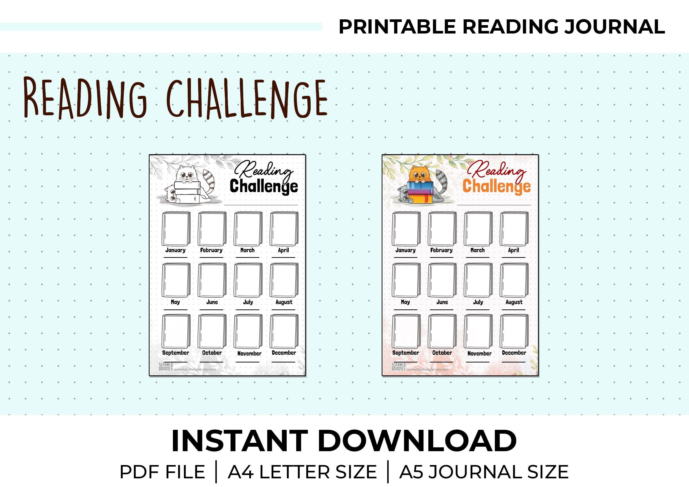 Reading Journal Printable | A4 A5 Book Tracker, Reading Planner ...