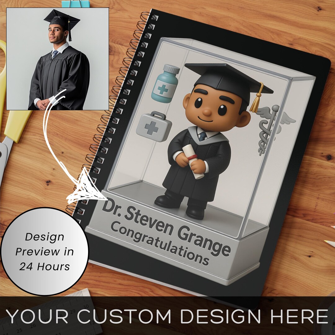Action Figure Custom Notebook Graduation Gift, Custom Action Figure ...