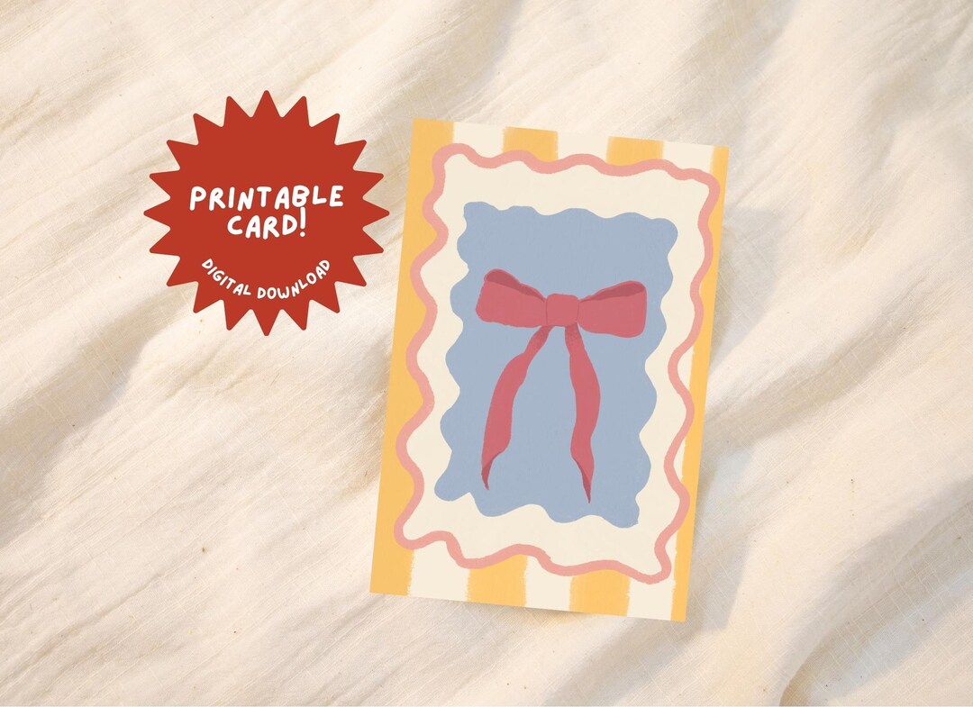 Digital Printable Girly Card | PDF File, Instant Download | Printable ...