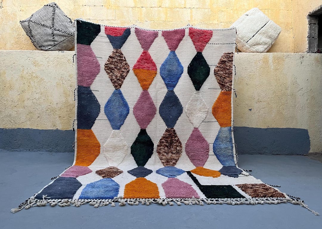 UNIQUE MOROCCO RUG , Beni Mrirt Moroccan Rug, Handcrafted Berber Wool ...