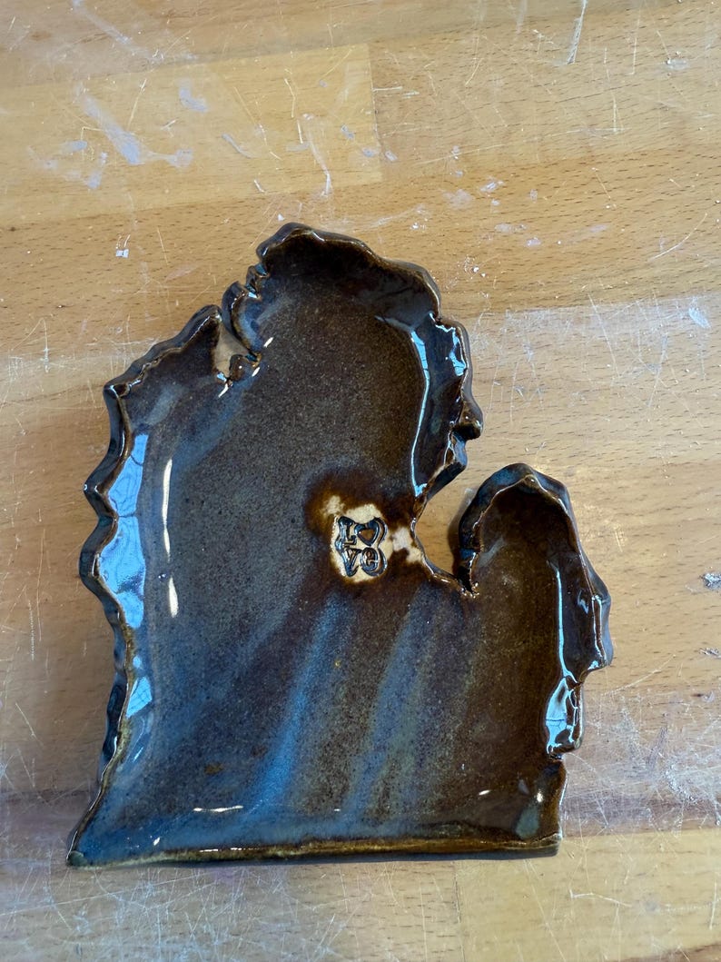 Ceramic Michigan Mitten Tray: Customizable, State Souvenir - Etsy